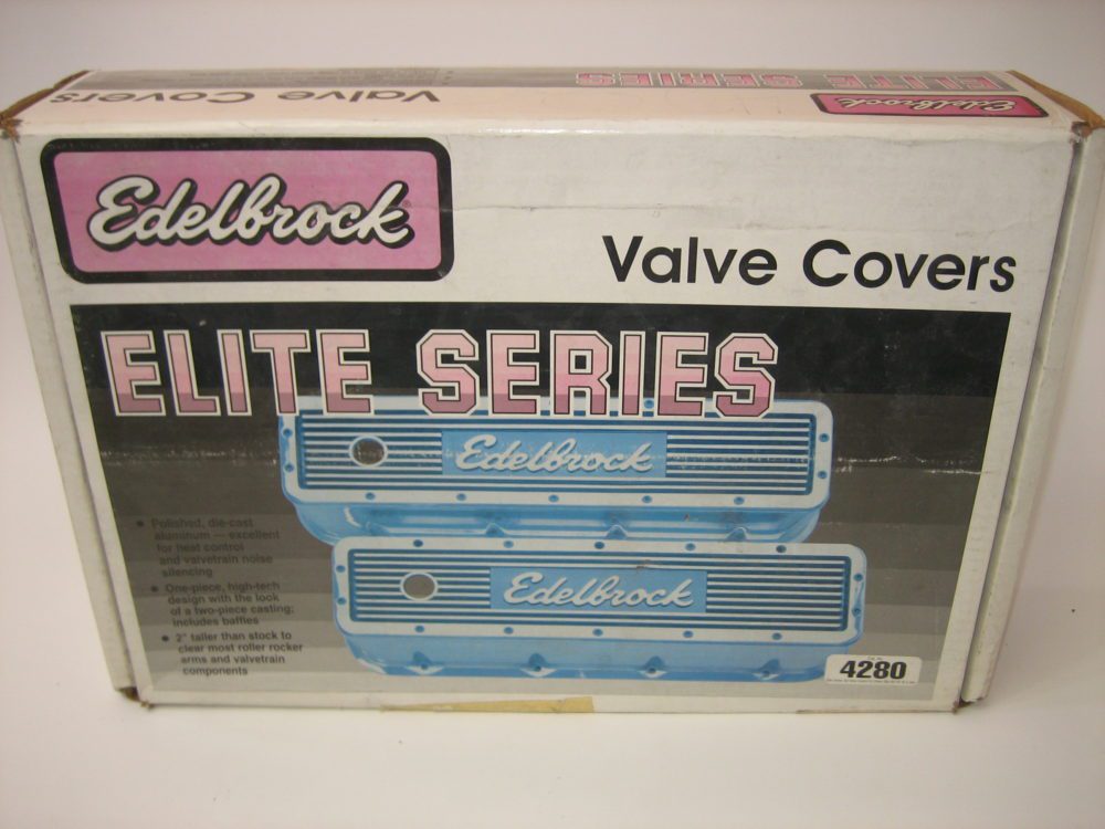 Edelbrock Elite 4280 **NEW** Aluminum Tall Valve Covers GM Chevy 396 ...