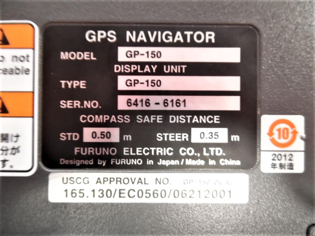 Furuno GP-150 GPS/WAAS Navigator Display w/ Power Cable - Tested Good ...