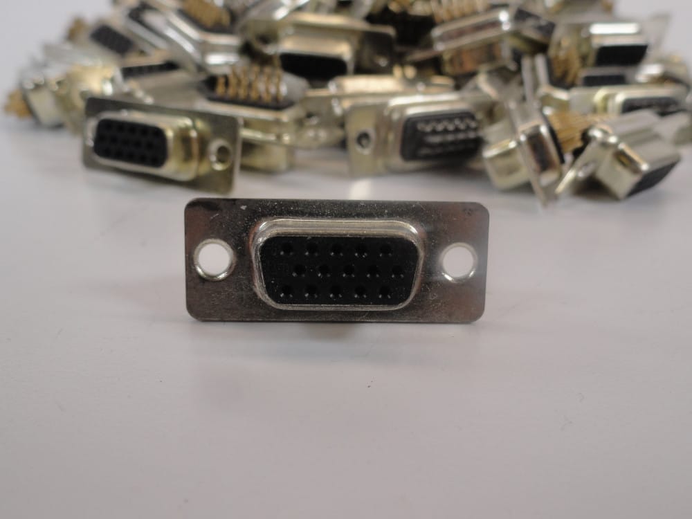 DB15 High Density Serial Port 15 Pin Solder Connectors Female Black ...