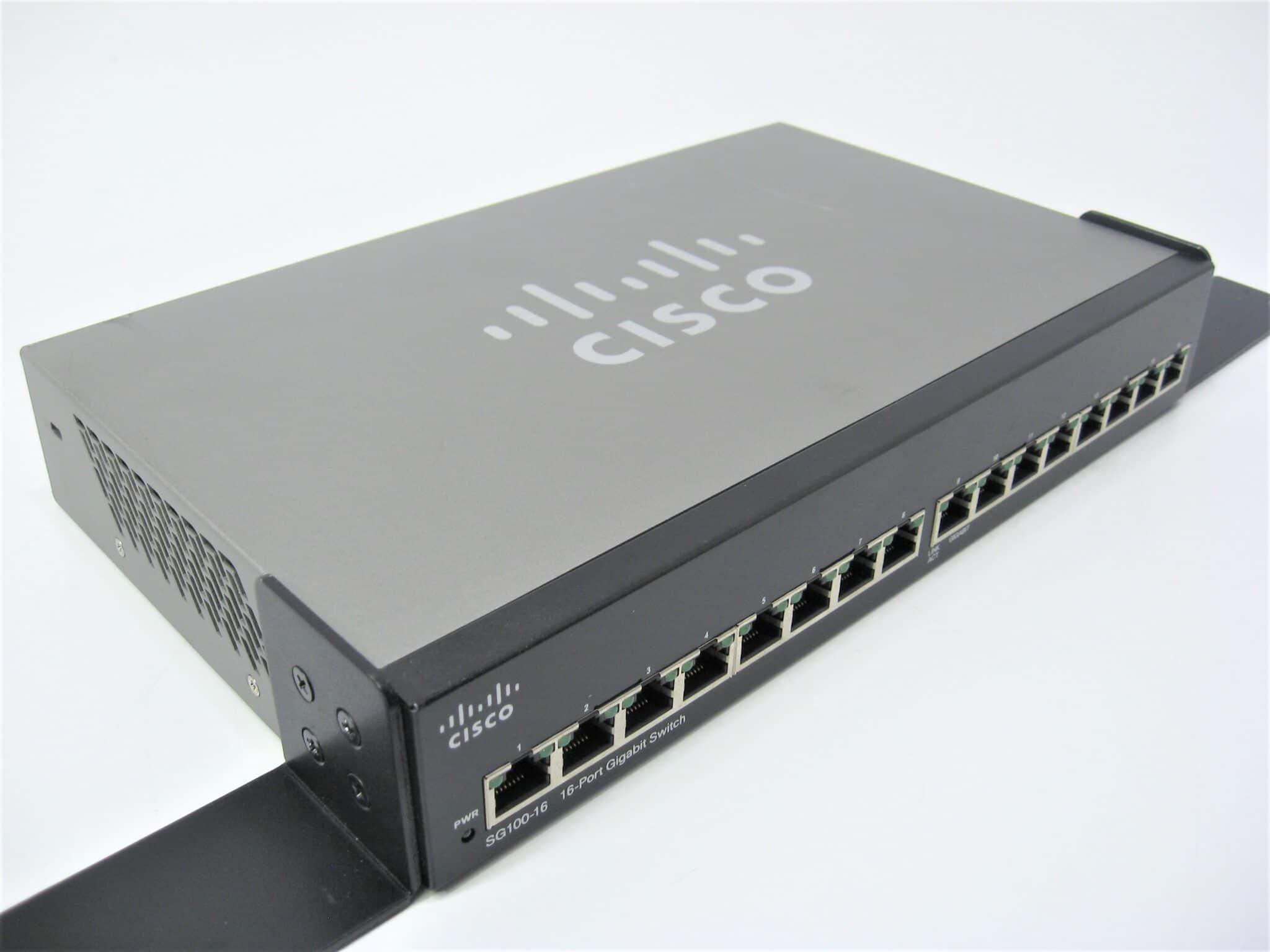 Cisco SG100-16 v2 16-Port Gigabit Switch w/Rack Ears TESTED! Free US ...