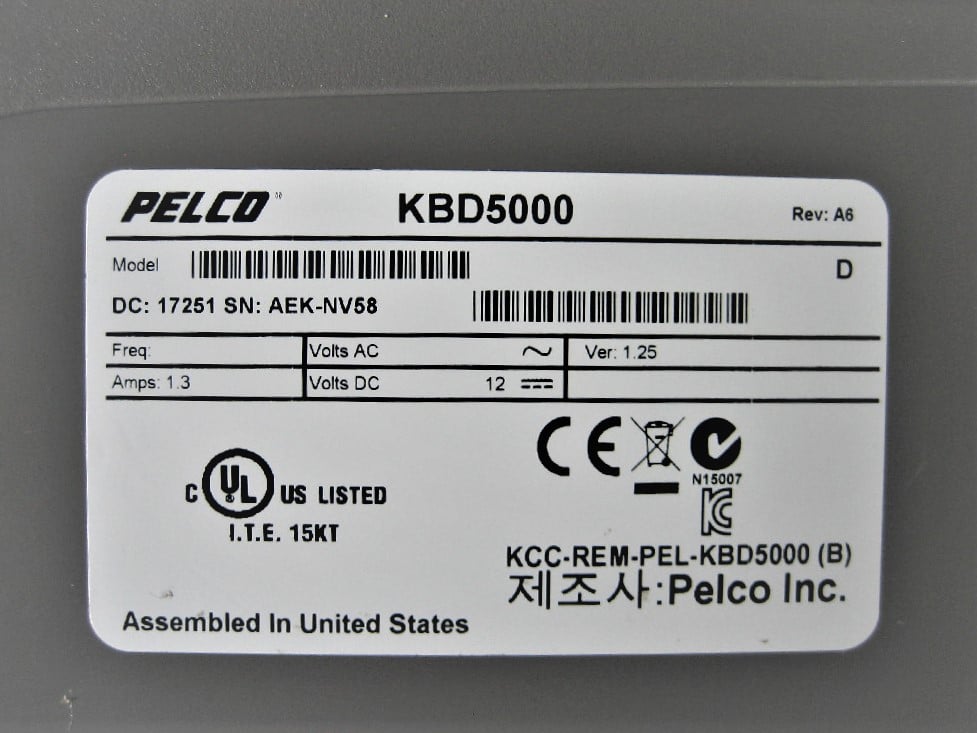 Pelco KBD5000 Variable Speed Modular Joystick Keyboard - Surveillance ...