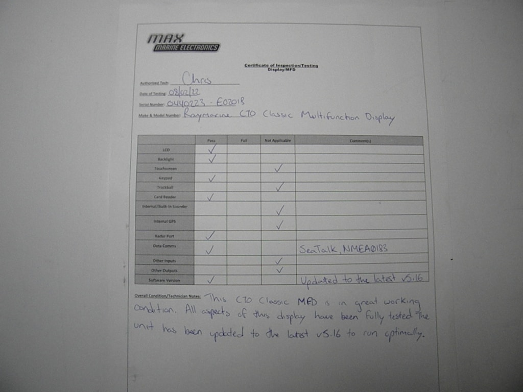 Raymarine C70 Classic Display + Suncover - E02018 - 90 Day Warranty ...