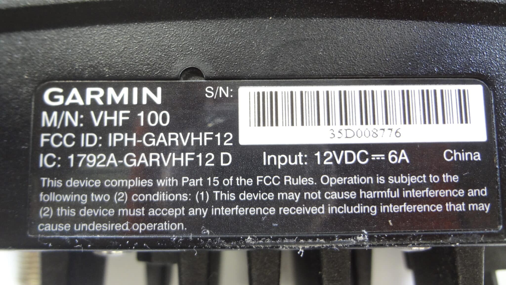 Garmin VHF 100 Submersible Radio Transceiver Unit with Rebuilt Hand Mic ...