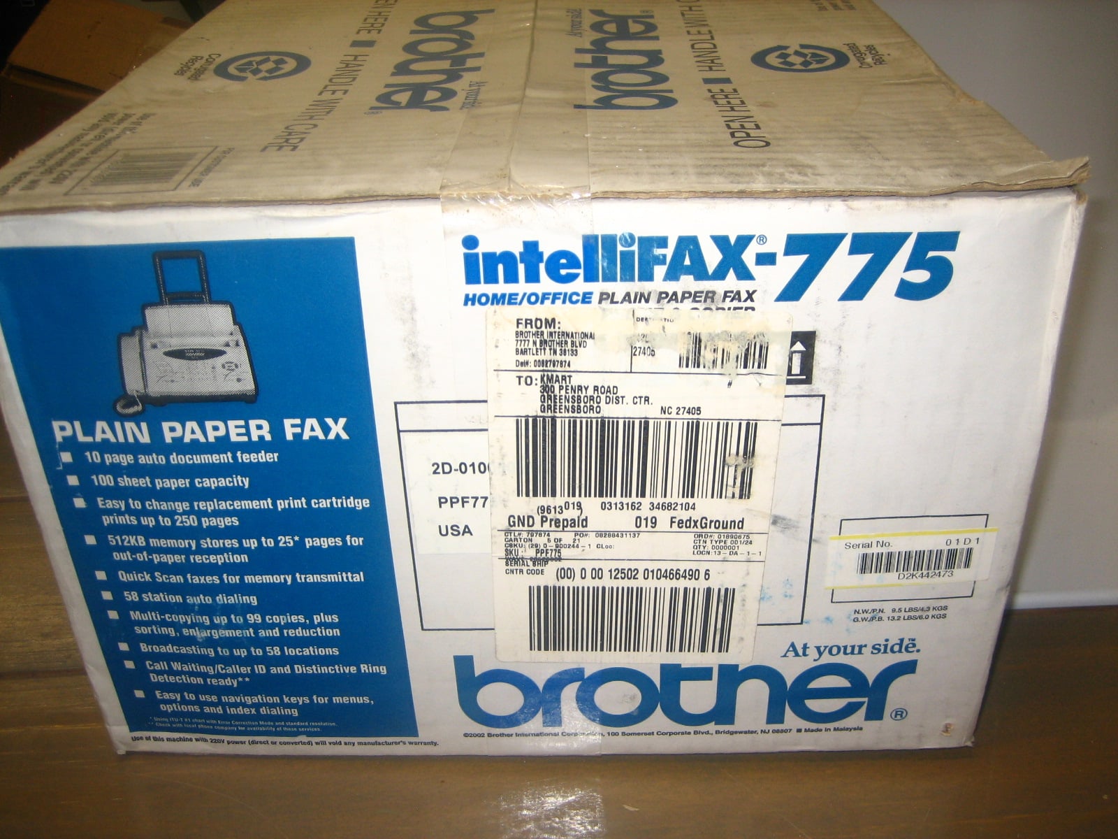 Brother IntelliFAX 775 Home/Office Plain Paper FAX Phone Copier - NEW ...