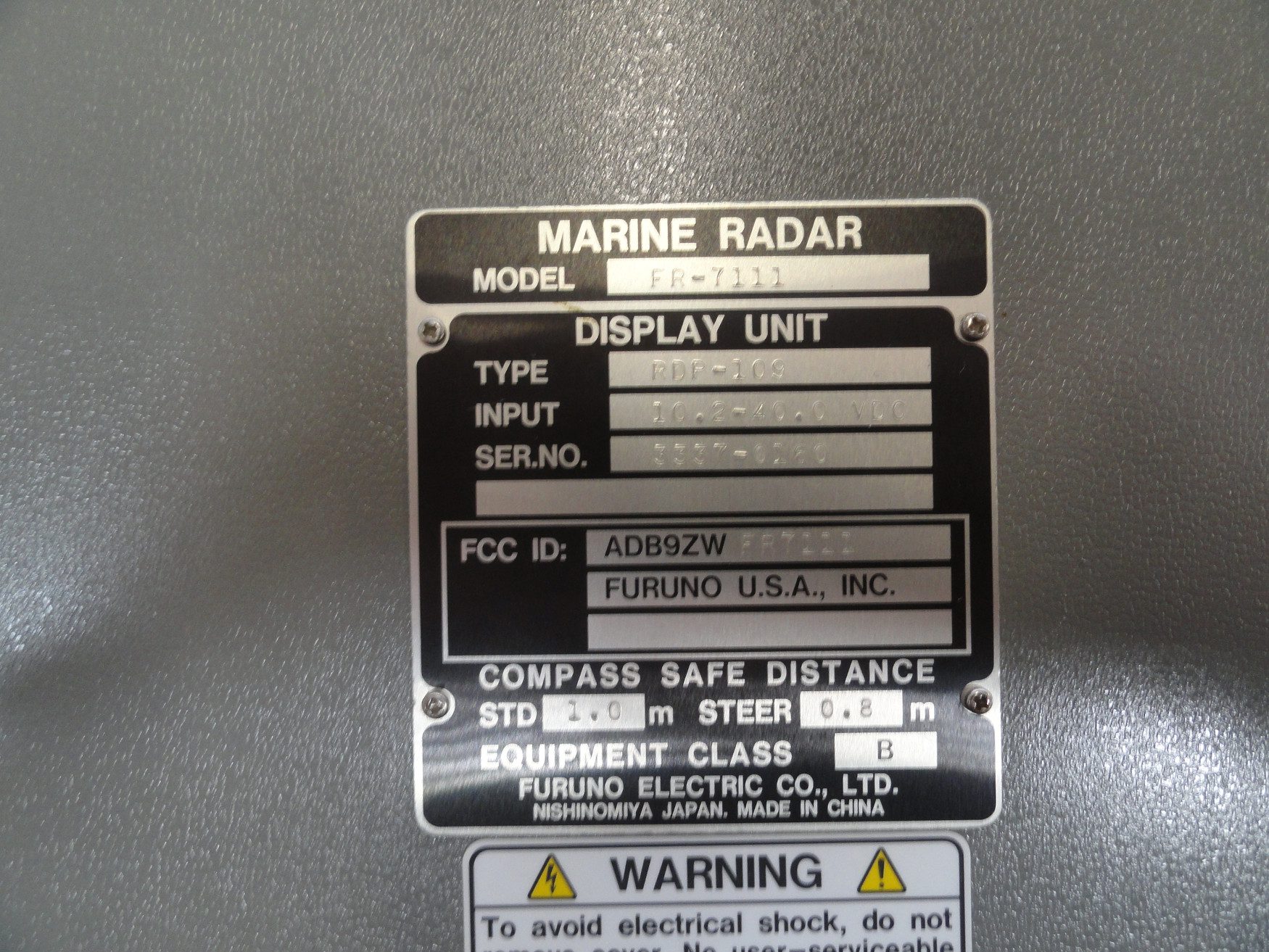 Furuno FR-7111/RDP-109 10KW 6' Open Array Radar System ***Tested ...