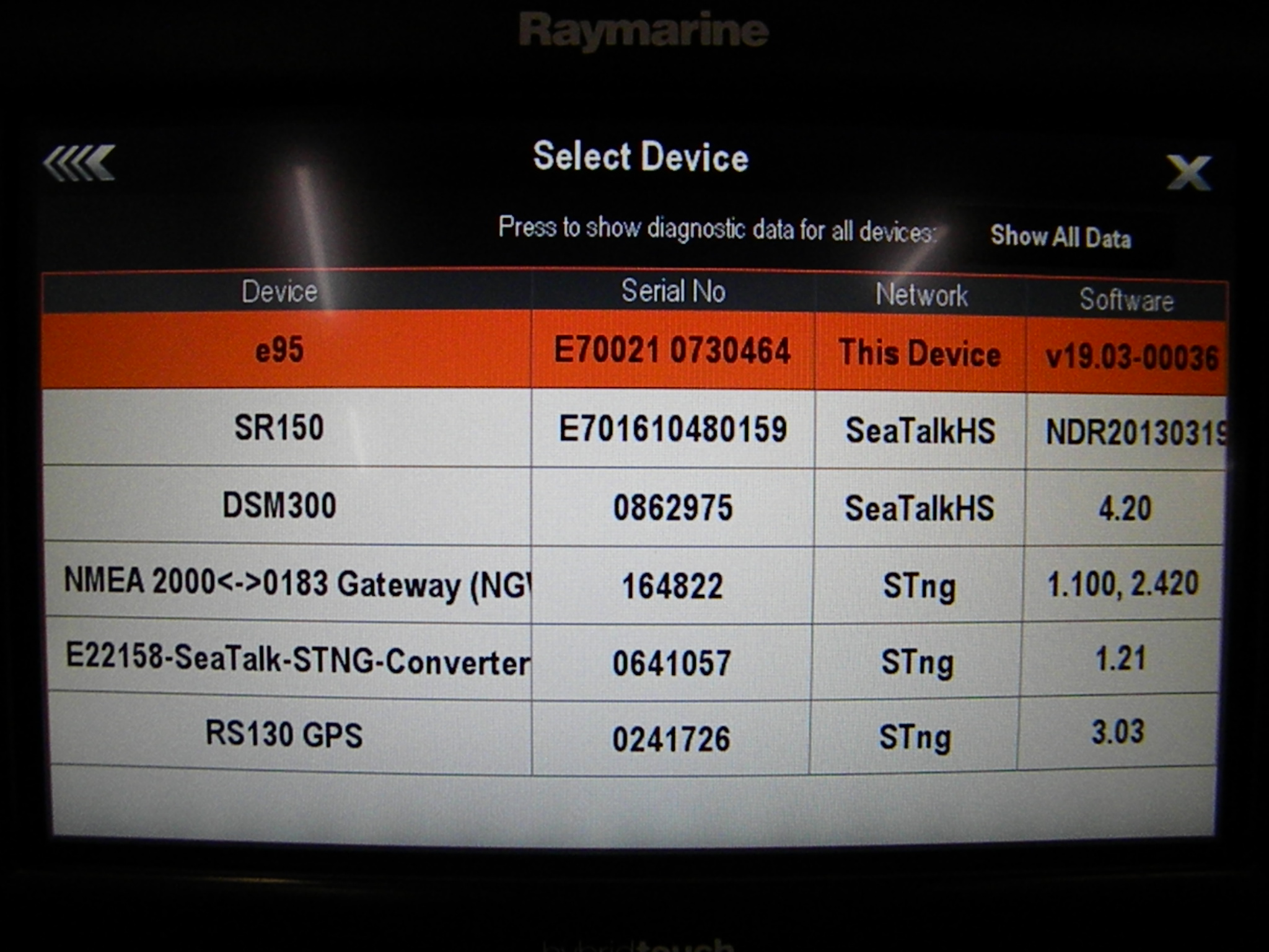 Raymarine e95 HybridTouch MFD Display E70021 -Tested- 90 Day Warranty ...