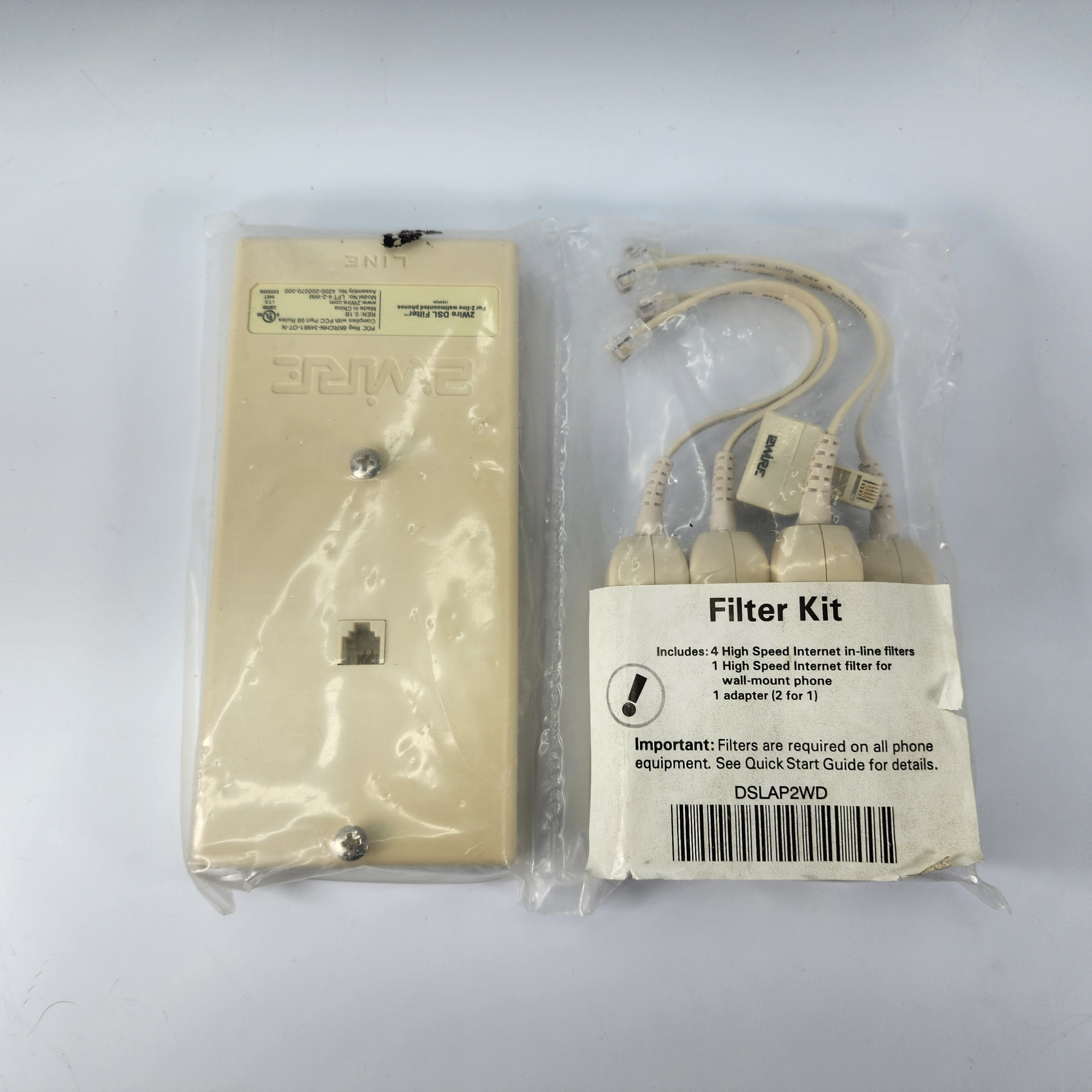 2Wire DSL Filter Kit DSLAP2WD - 4 In-Line DSL Filters - New Old Stock ...